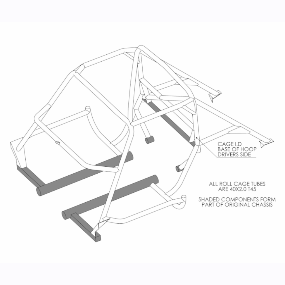 Custom Cages AC Cobra Daytona Historic T45 Roll Cage