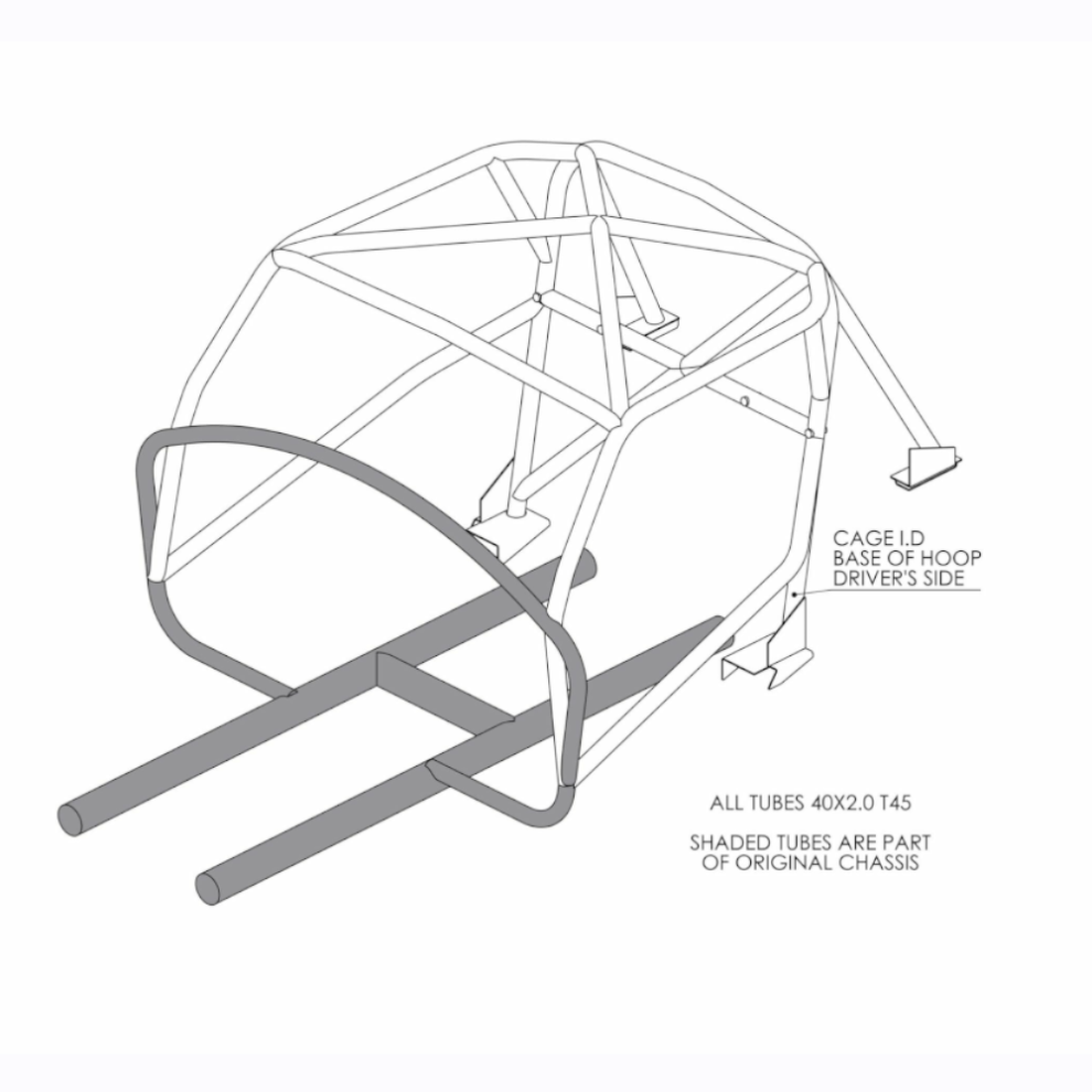 Custom Cages AC Cobra Daytona Historic T45 Roll Cage