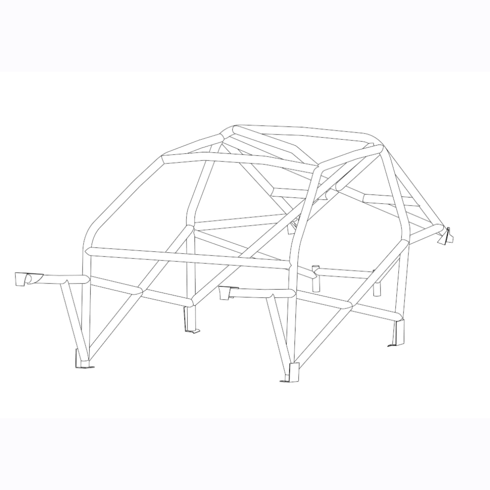 Custom Cages BMW E36 M3 4 Door International Multipoint T45 Weld-In ...