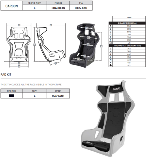 Sabelt X-Pad Carbon FIA Motorsport Seat > GSM SportSeats4u